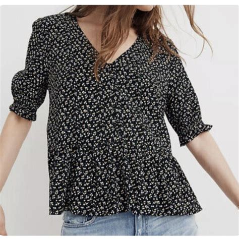 Madewell Tops Euc Madewell Floral Peplum Top S Poshmark
