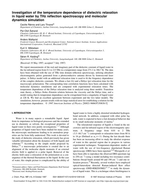 Pdf Investigation Of The Temperature Dependence Of Dielectric