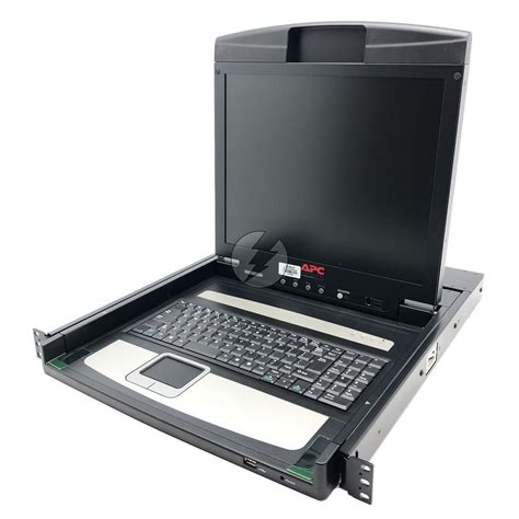 Monitor para rack APC AP U Teclado e mouse Tela ShockTI Comércio de Informática