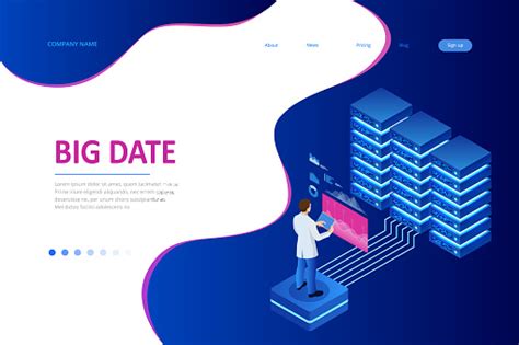 빅 데이터 스토리지 및 클라우드 컴퓨팅 기술 기계 학습 인공 지능 개념 추상 데이터 서버와 빛나는 Led 표시기를 갖춘 데이터