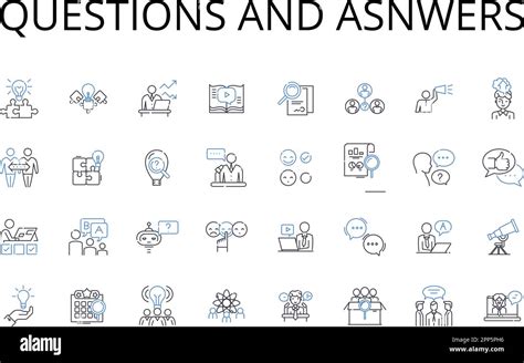 Questions And Asnwers Line Icons Collection Inquiries And Responses Interrogations And Replies