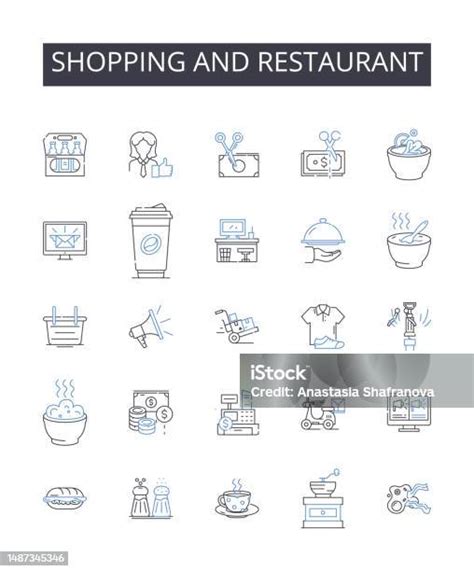 쇼핑 및 레스토랑 라인 아이콘 컬렉션입니다 해부학 생리학 병리학 약리학 면역학 내분비학 심장학 벡터 및 선형 그림 피부과 신장학 신경학 개요 표지판 세트 X 레이에 대한