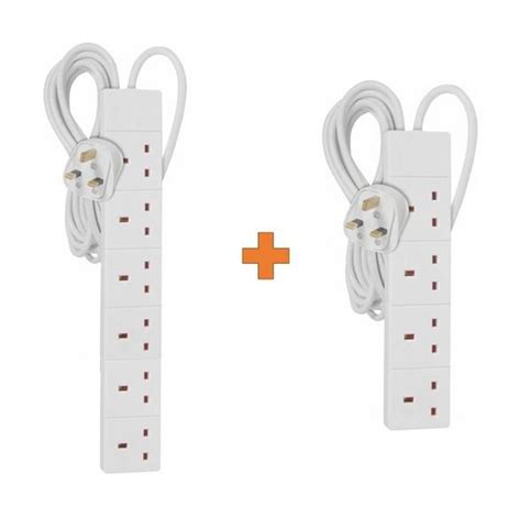 Datazone 6 Way Socket 4 Way Socket Extension Cord White Price In Kuwait Xcite