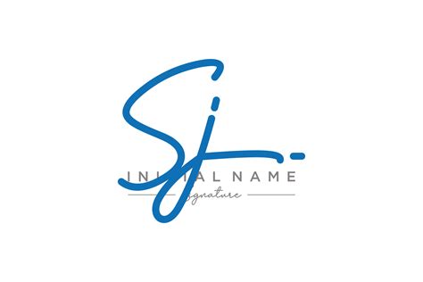 Initial Sj Signature Logo Template Vector Hand Drawn Calligraphy