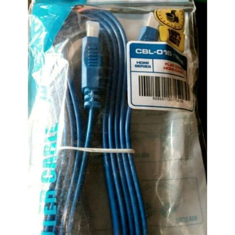 Jual Kabel Hdmi Flat Cord Meter Hdmi Cable Pipih Flat Mm Warna Biru Usb Cable Shopee