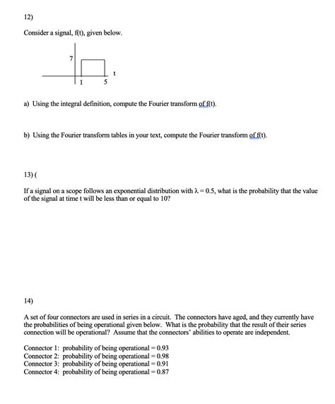 Solved Consider A Signal F T Given Below A Using The Chegg