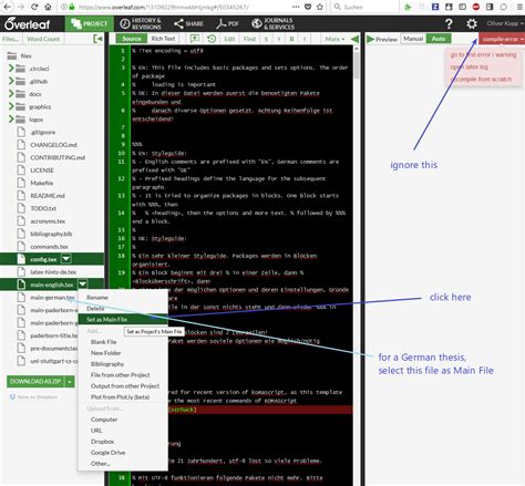 usage at overleaf scientific thesis template