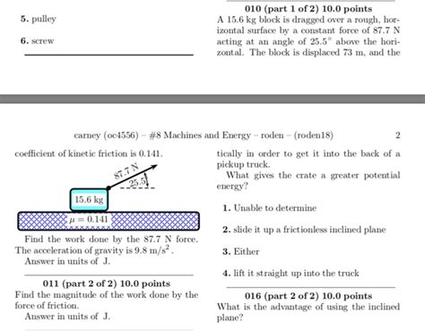 Solved Part Of Points A Kg Block Is Chegg Com