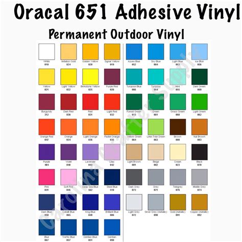 Oracal 651 Color Chart Pdf Hydrodamer