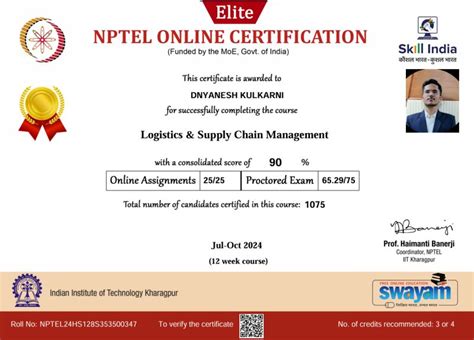 Dnyanesh Kulkarni On Linkedin Nptel Logistics Supplychainmanagement