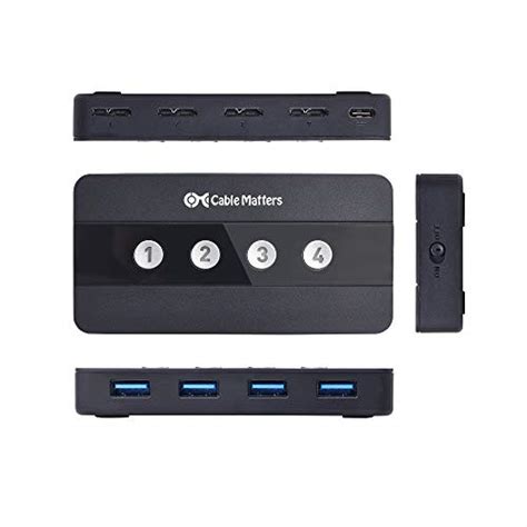 Cable Matters 4 Port USB 3 0 Switch Hub USB Sharing Switch For 4 Computers And USB Peripherals