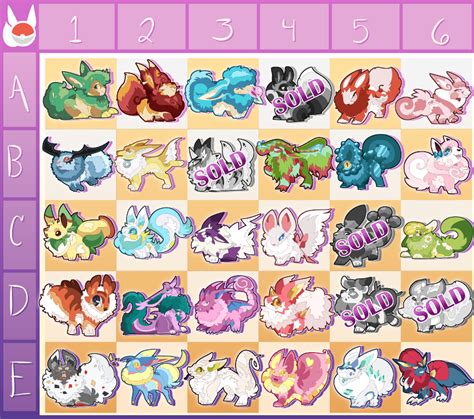 Eevee Gacha New 41 60 Open On Toyhouse