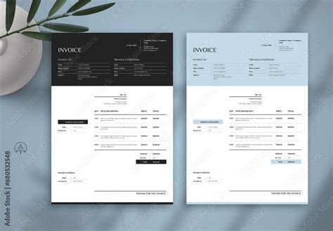 Invoice Layout Stock Template Adobe Stock