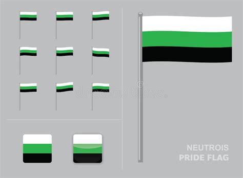 Gender Identity Pride Flag Waving Animation App Icon Vector Stock
