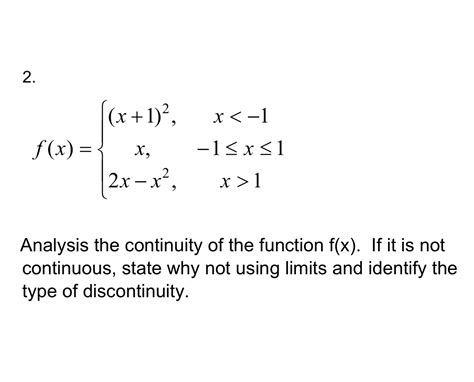 solved f x ⎩⎨⎧ x 1 2 x 2x−x2 x 1 analysis the