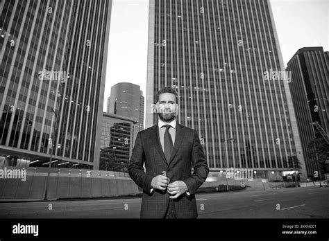Business Success Successful Man In Businesslike Suit Manager Executive Outside The Office