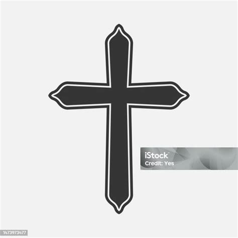 십자가 십자가 실루엣 아이콘입니다 교회의 기독교 또는 가톨릭 상징입니다 예수 그리스도 거룩한 부활절 휴일 벡터 그림