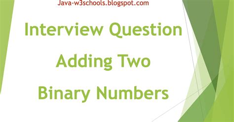 Java Program To Add Two Binary Numbers