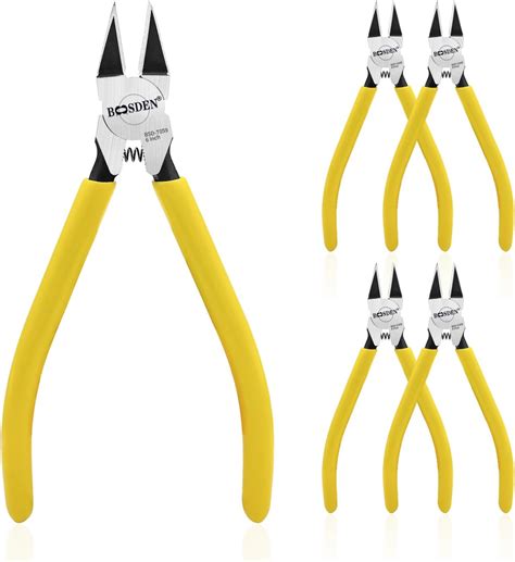 Boosden 5 Pack 6 Wire Cutters Diagonal Cutting Pliers Dikes Side Cutters Barbed Wire Snips