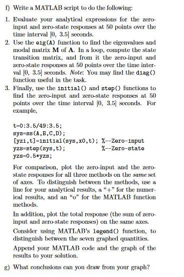 Problem Zero Input And Zero State Response In Chegg Com