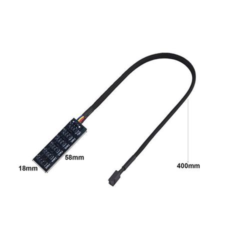 Li Pwm Fan Hubhub For 4 Pin Pwm Fans6 Voies Noir Tressé Câble D