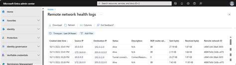 如何使用遠端網路健康情況記錄 global secure access microsoft learn