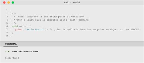 🎯 dart dartlang introduction hello world program by uday hiwarale
