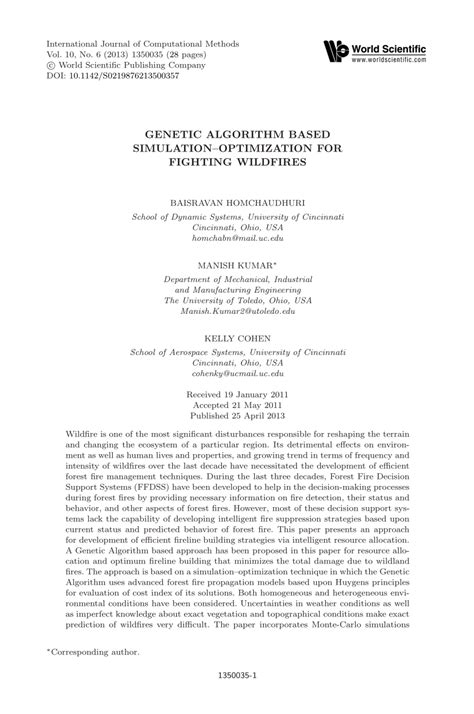 PDF Genetic Algorithm Based Simulation Optimization Technique For