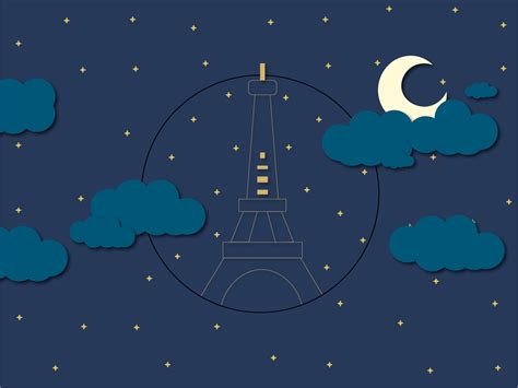 Paris In The Night Minimal Illustration By Subah Saiara Ahmed On Dribbble