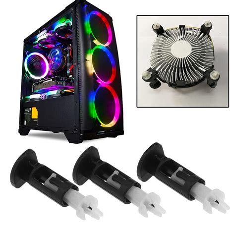 Used 4pcs Mounting Pin For Intel Socket Lga 775 Cpu Plastic Heatsink Cooling Fan Ubb Threads