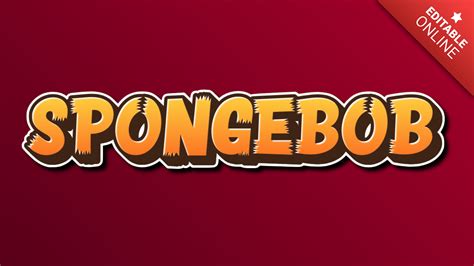 Spongebob Savannah Africa Cartoon 3d Text Effect Generator