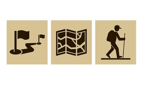 Premium Vector Hiking Trail Icons