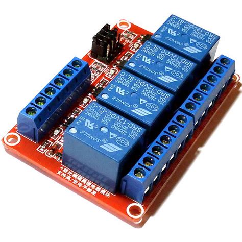 Релейный модуль 4 канала 12В High Low