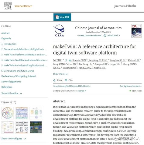 maketwin：首个数字孪生工业软件平台参考架构 航空学报cja 航空航天 数字孪生 技术邻