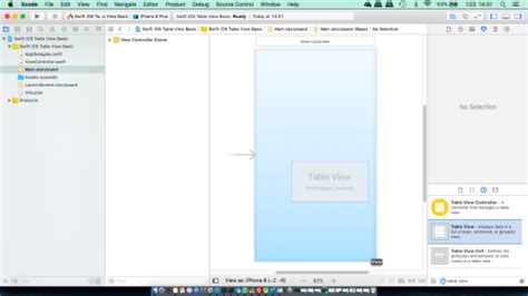 Table Views Basics Swift Tutorials