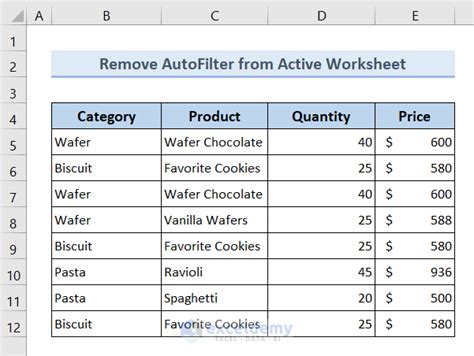 Excel Vba Remove Autofilter If It Exists 7 Methods Exceldemy