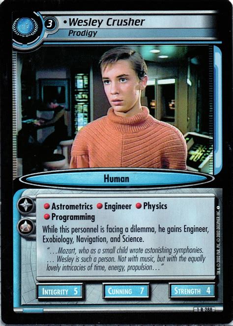 Wesley Crusher Prodigy 2e Cardguide Wiki Fandom