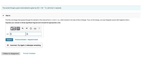 Solved The Current Through A Given Circuit Element Is Given