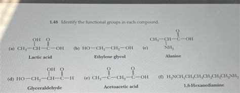 Solved Identify The Functional Groups In Each Compound O Chegg Com
