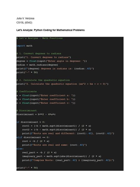 Python Coding For Mathematical Problems Pdf