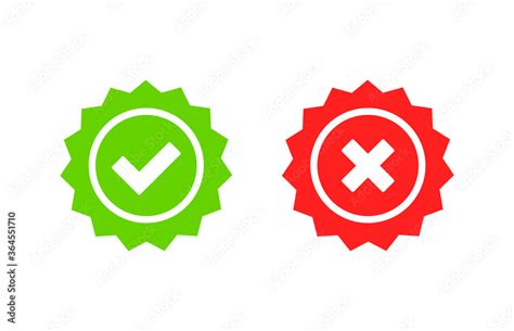 Vector De Stock Check Mark Icon Vector Check Mark Wrong Sign Reject Icon Cross Signs