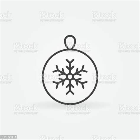 눈송이 아이콘 또는 얇은 선 스타일의 기호가 있는 크리스마스 공 0명에 대한 스톡 벡터 아트 및 기타 이미지 0명 12월 개념 Istock