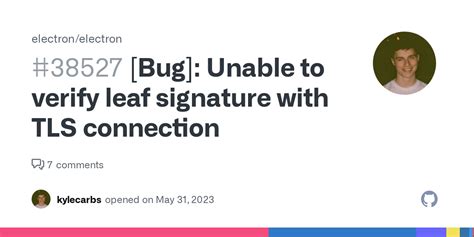 Bug Unable To Verify Leaf Signature With Tls Connection · Issue 38527 · Electronelectron