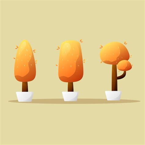 Free Vector Autumn Tree Colorful Vector Set