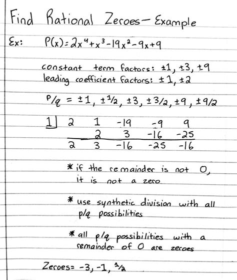 Find Rational Zeroes Example