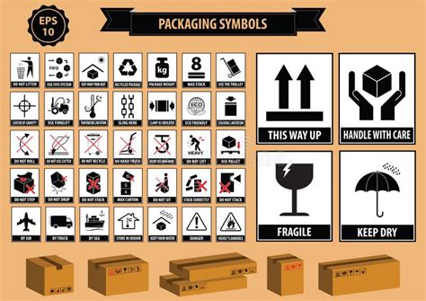 set of packaging symbols stock illustration illustration of packaging