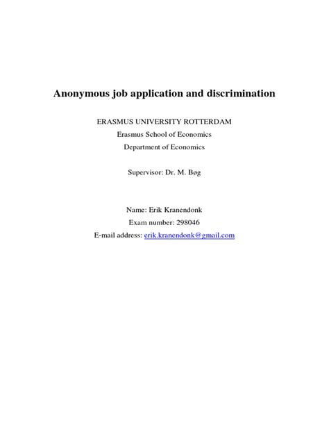 Kranendonk Erik 298046 Pdf Immigration Discrimination