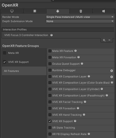 Standalone Xr Elite Showing Static Image With Openxr In Unity Vive