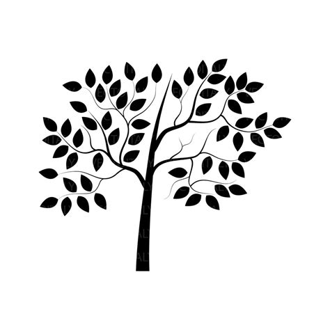 Tree Cut Svg File Wall Sticker Pdf Silhouette Cutting Router Digital Vector Instant Download Etsy