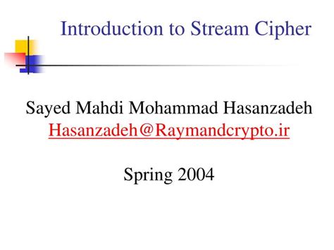 PPT Introduction To Stream Cipher PowerPoint Presentation Free Download ID 740380